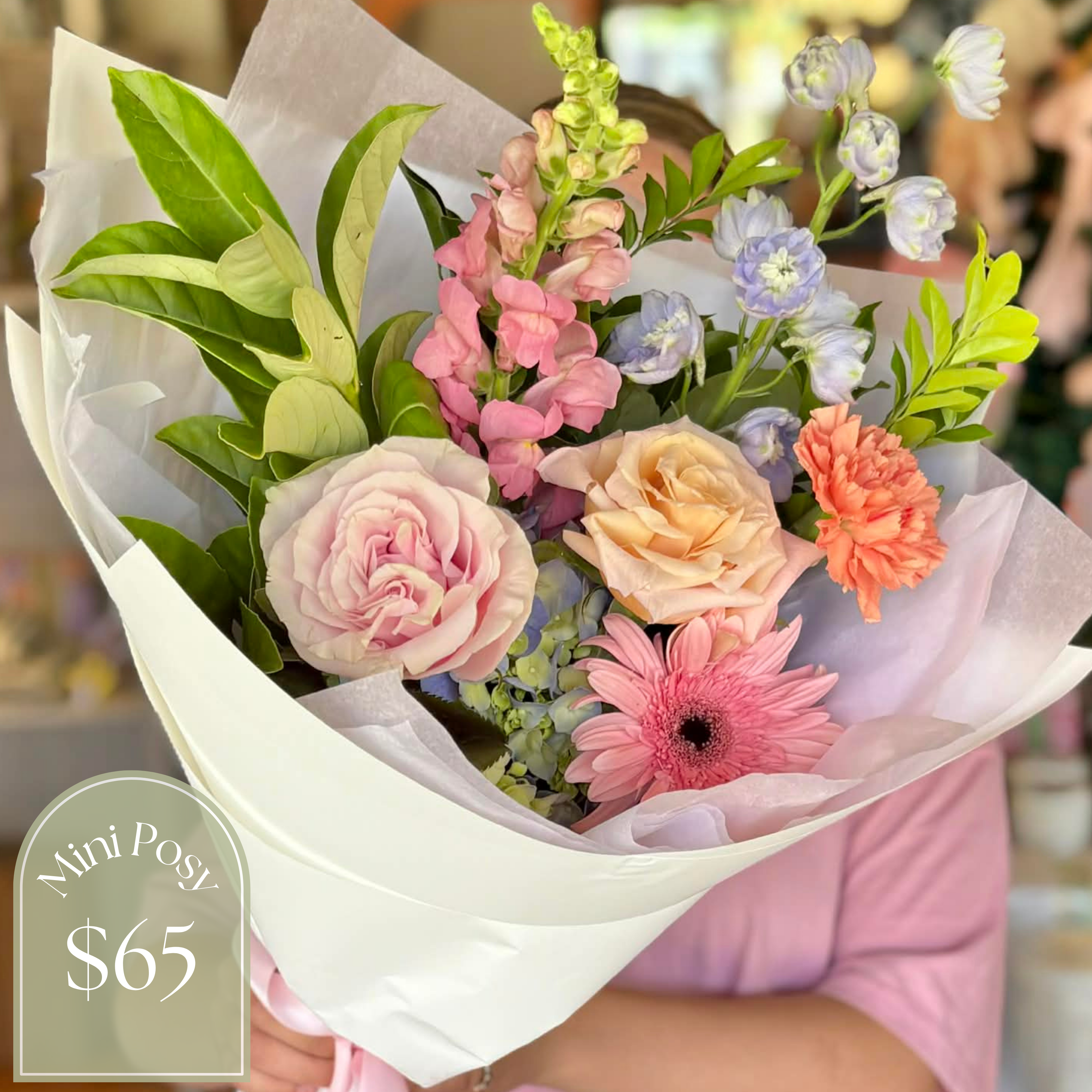 Florist Choice Bouquet – Violets and Vases